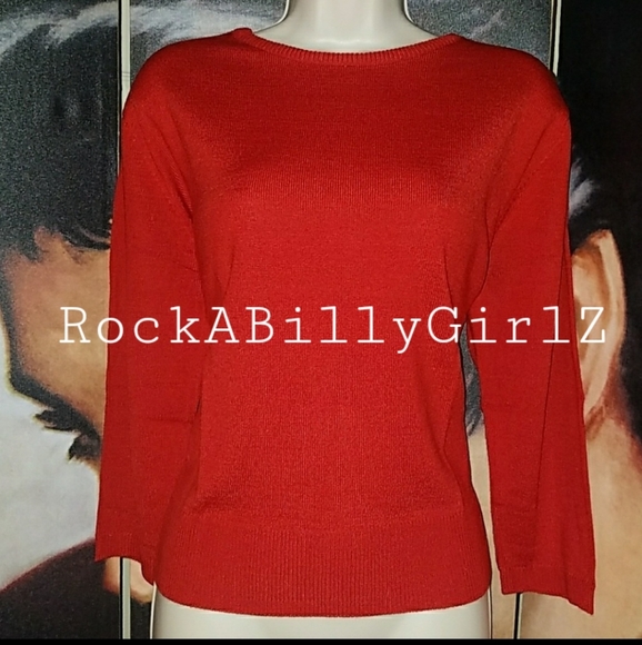 Tatyana | Sweaters | Tatyana Vintage 95s Rockabilly 34 Sleeve Fitted ...